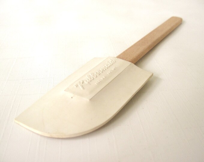 Rubbermaid Plate & Bowl Scraper Rubber Spatula Wood Handle (as-is ...