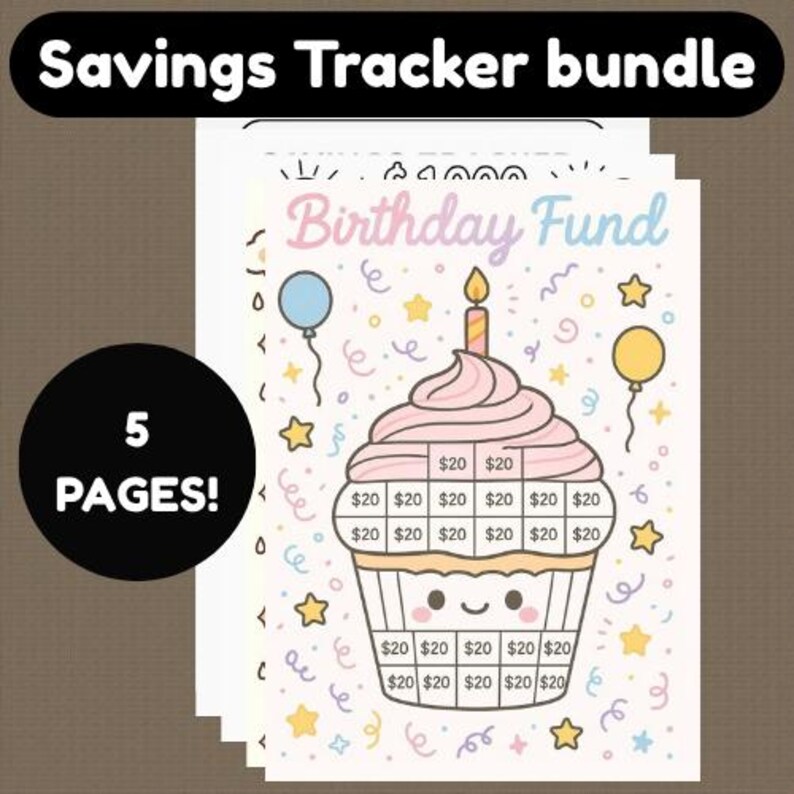 Printable Savings Challenge: Color-as-you-save Tracker Bundle (PDF) - Etsy