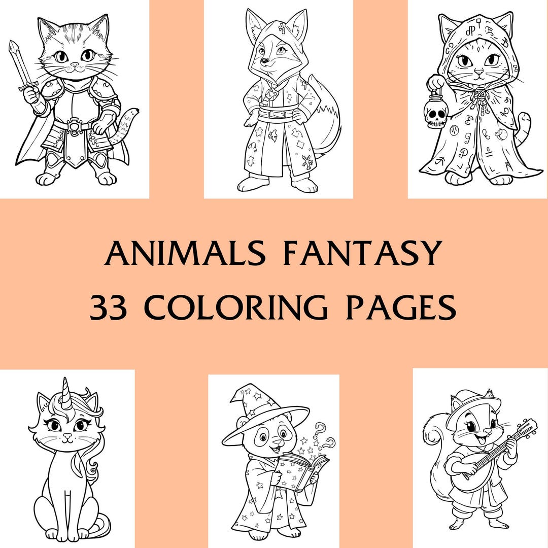 33 Fantasy Animals Coloring Pages, Warriors, Wizards, Princesses ...
