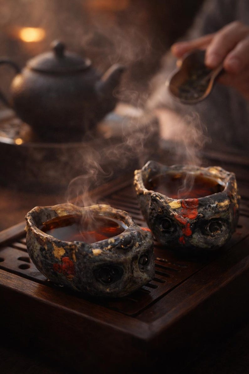 Skull Cups Set “ZOMBIE”, Gothic Tea Cups, Espresso Cups, Unique Gift ...