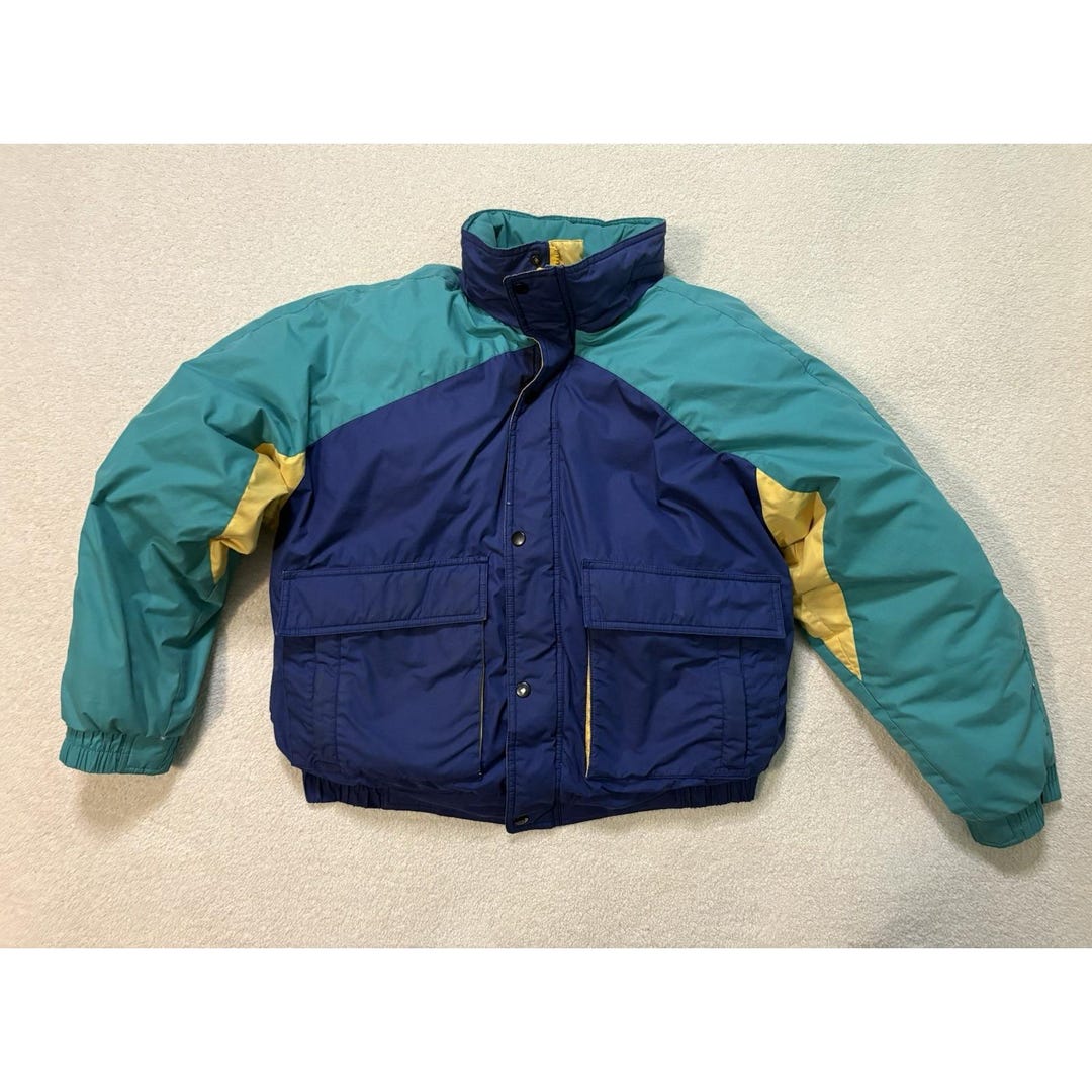 GANT Vintage Colorblock Puffer Jacket L 90s Outdoor Ski Style Retro ...