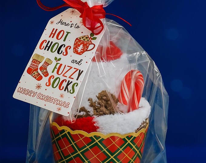 Hot Chocolate and Fuzzy Socks Gift: Holiday Cupcake Socks - Etsy