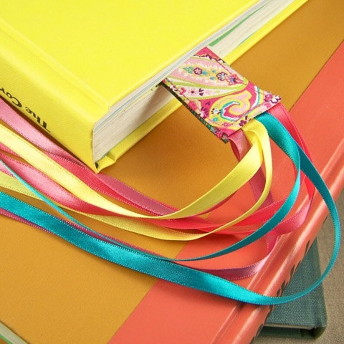 Ribbon Bookmark Floral Paisley Theme Jacquard Pink Teal - Etsy