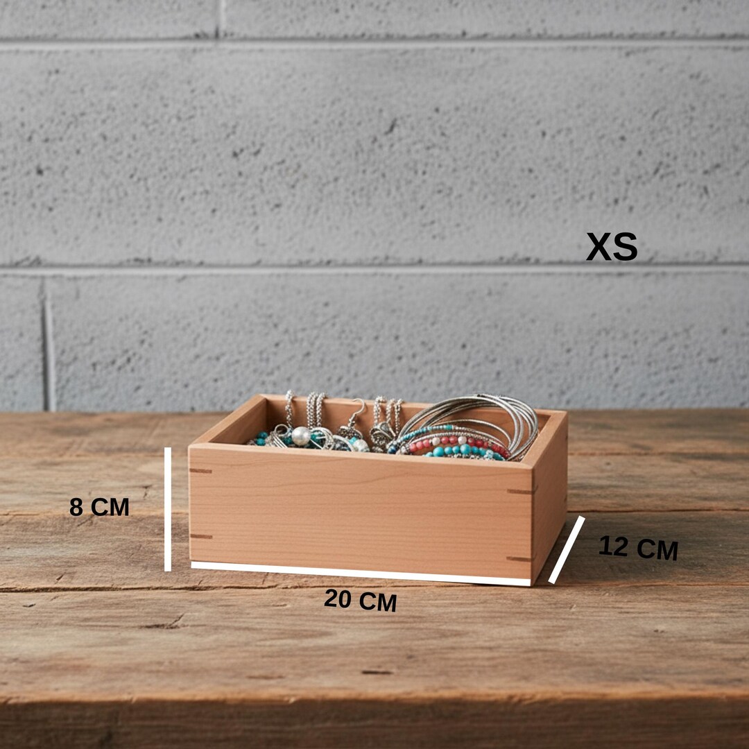 Wooden Storage Box – Natural Handle Design – 5 Size Options – Home ...