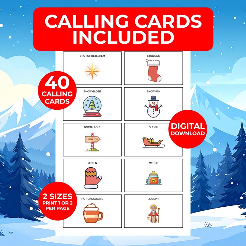 Christian Christmas Bingo Game: 25 Nativity Cards (digital Download) - Etsy