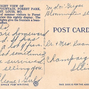 Night View of Electric Fountain, Forest Park - St Louis, Missouri ...