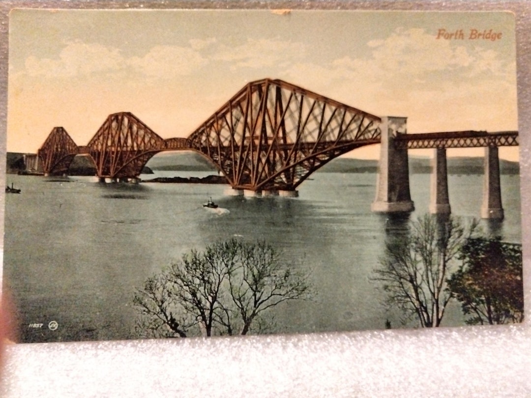 Forth Bridge - Over Firth of Forth - Scotland -vintage Postcard - Etsy
