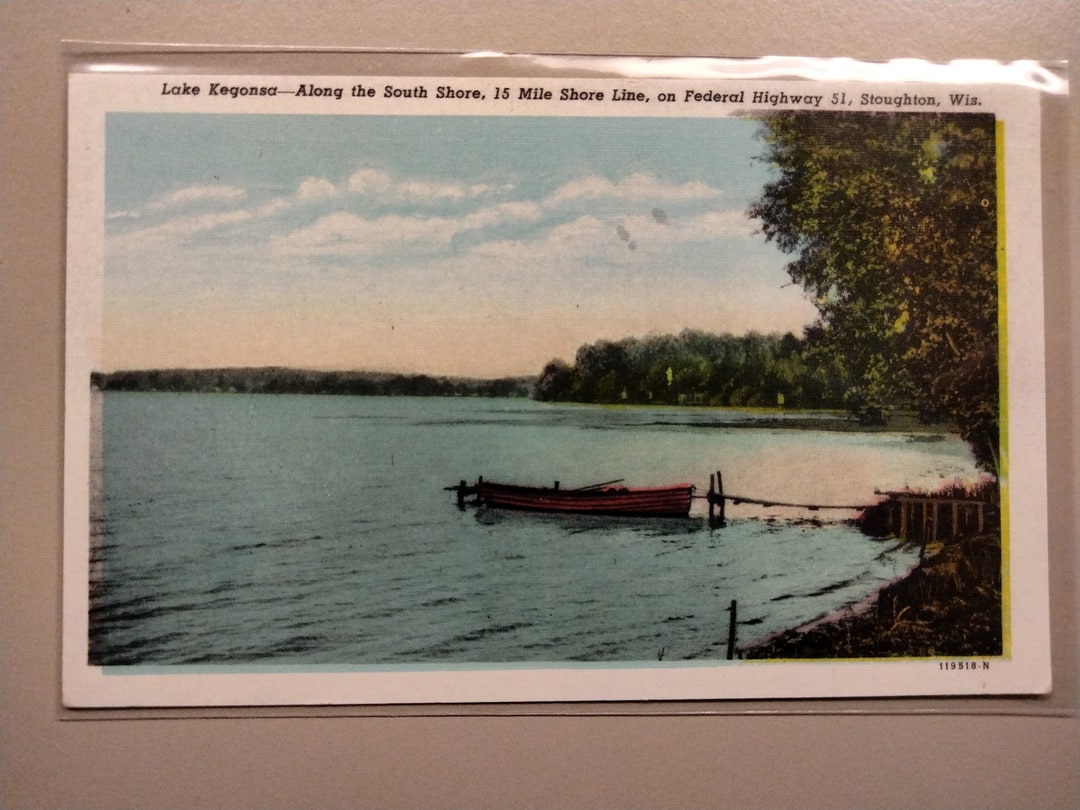 Lake Kegonsa - Along South Shore - Stoughton, Wisconsin -vintage ...