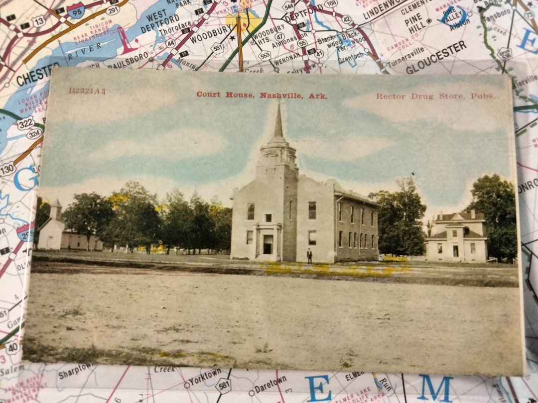 Court House & Rector Drug Store Nashville, Arkansas Vintage Postcard - Etsy