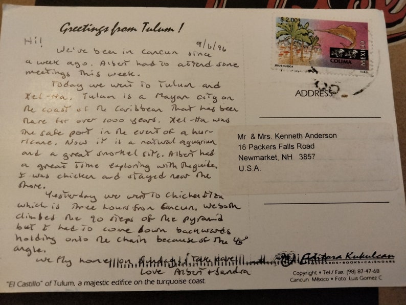 Tulum Channel Cancun, Mexico 1996 Vintage Postcard - Etsy