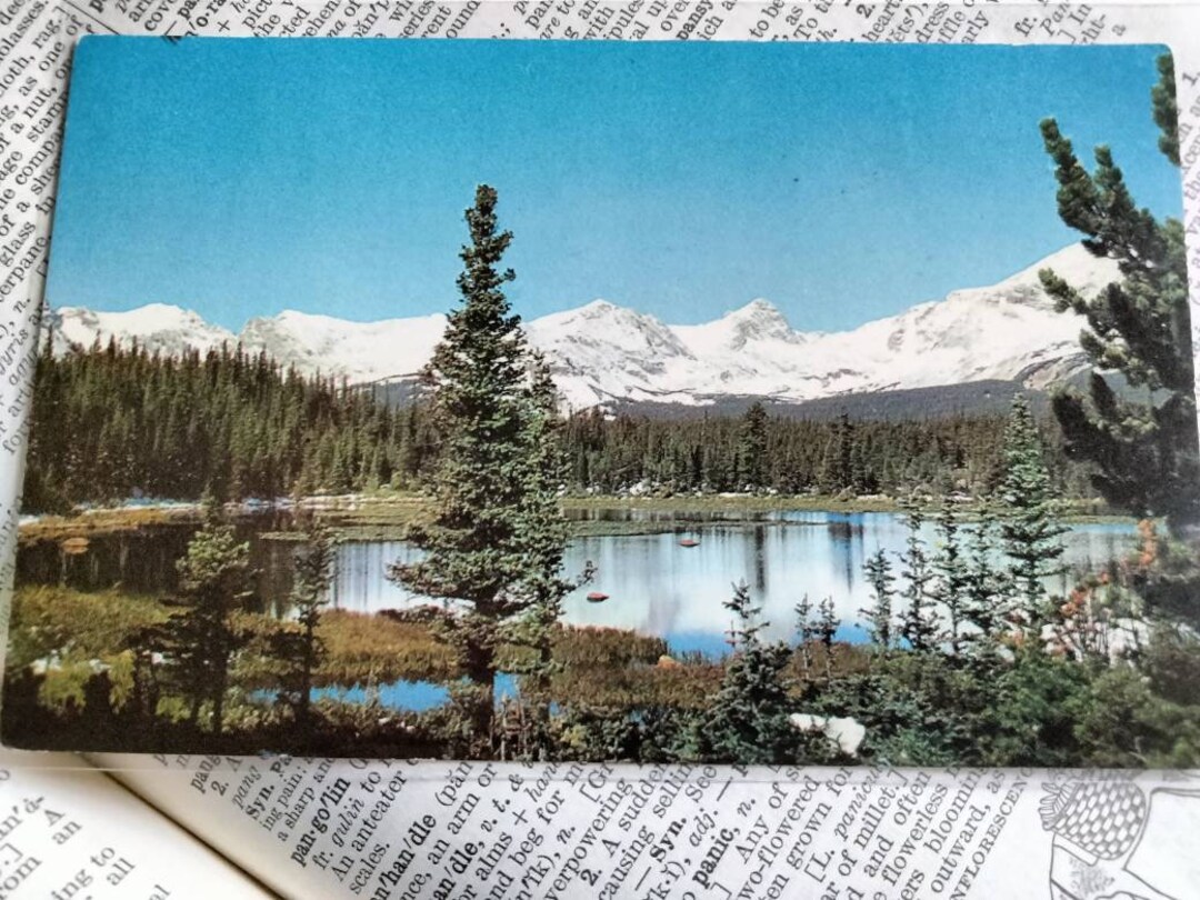 Beautiful Red Rocks Lake - Colorado Rockies - Vintage Postcard - Etsy