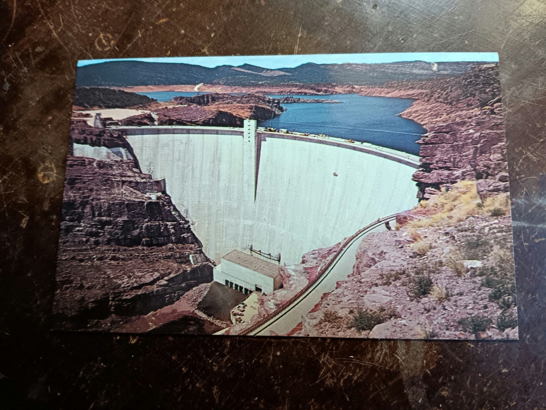 Flaming Gorge Dam - Green River - Utah - Vintage Postcard - Etsy
