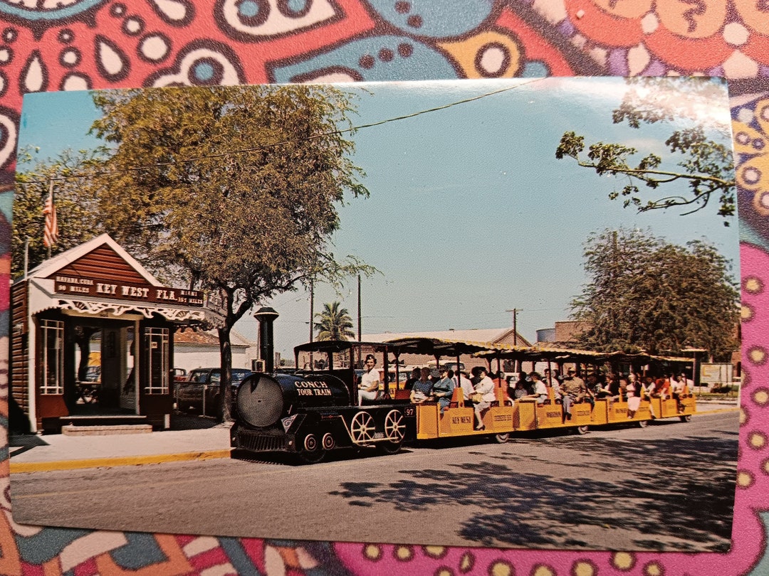 Depot and Conch Tour Train - Key West, Florida - Vintage Postcard - Etsy