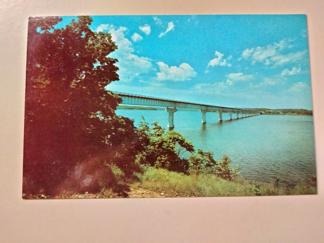 Umber Bridge (mile Long Bridge) Stockton, Missouri - Vintage Postcard ...