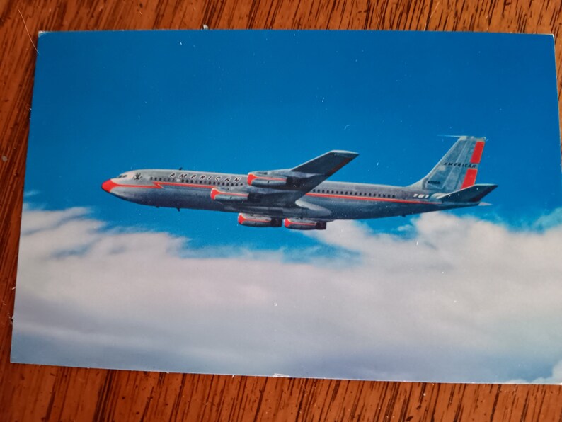 American Airlines - 707 Jet Flagship - Vintage Postcard - Etsy