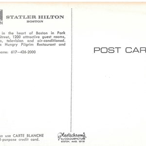 Statler Hilton - Boston, Massachusetts - Vintage Postcard - Etsy