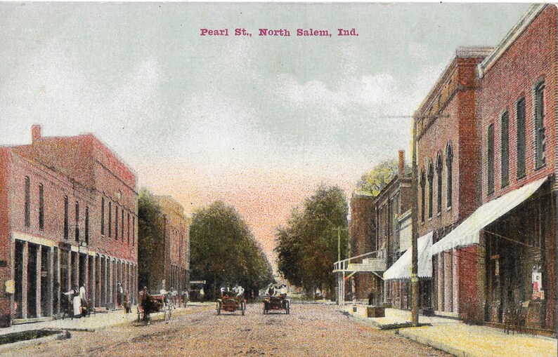 Pearl St., North Salem, Indiana - Vintage Postcard - Etsy