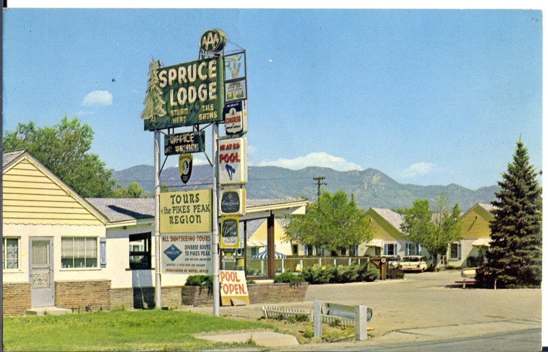 Spruce Lodge - Colorado Springs, Colorado - Vintage Postcard - Etsy