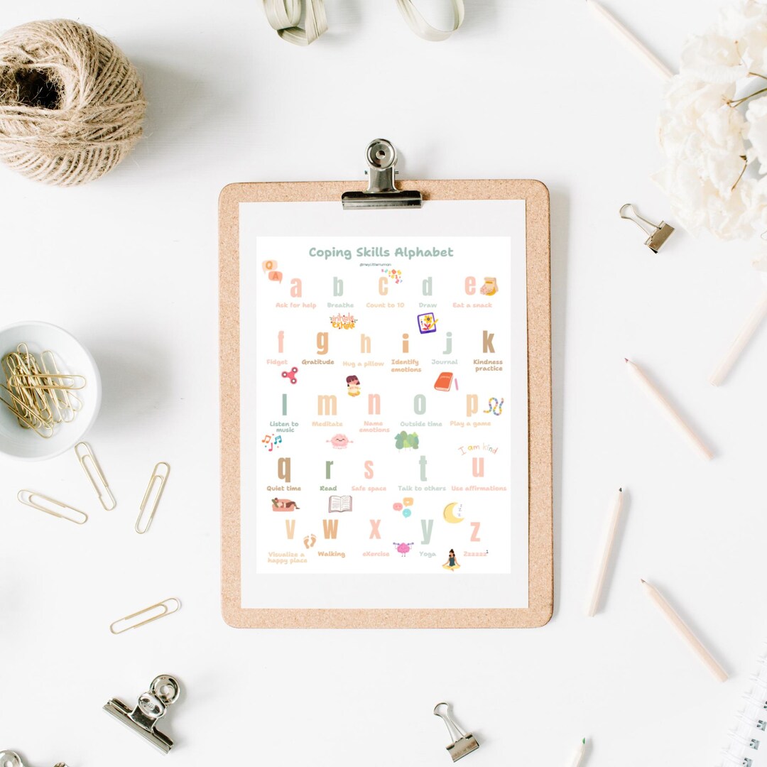 Coping Skills Alphabet Poster: Emotional Regulation (digital Download ...