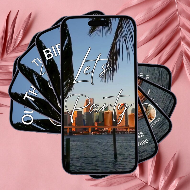 Miami Birthday Itinerary Invitation Template Animated Girls Trip Travel ...