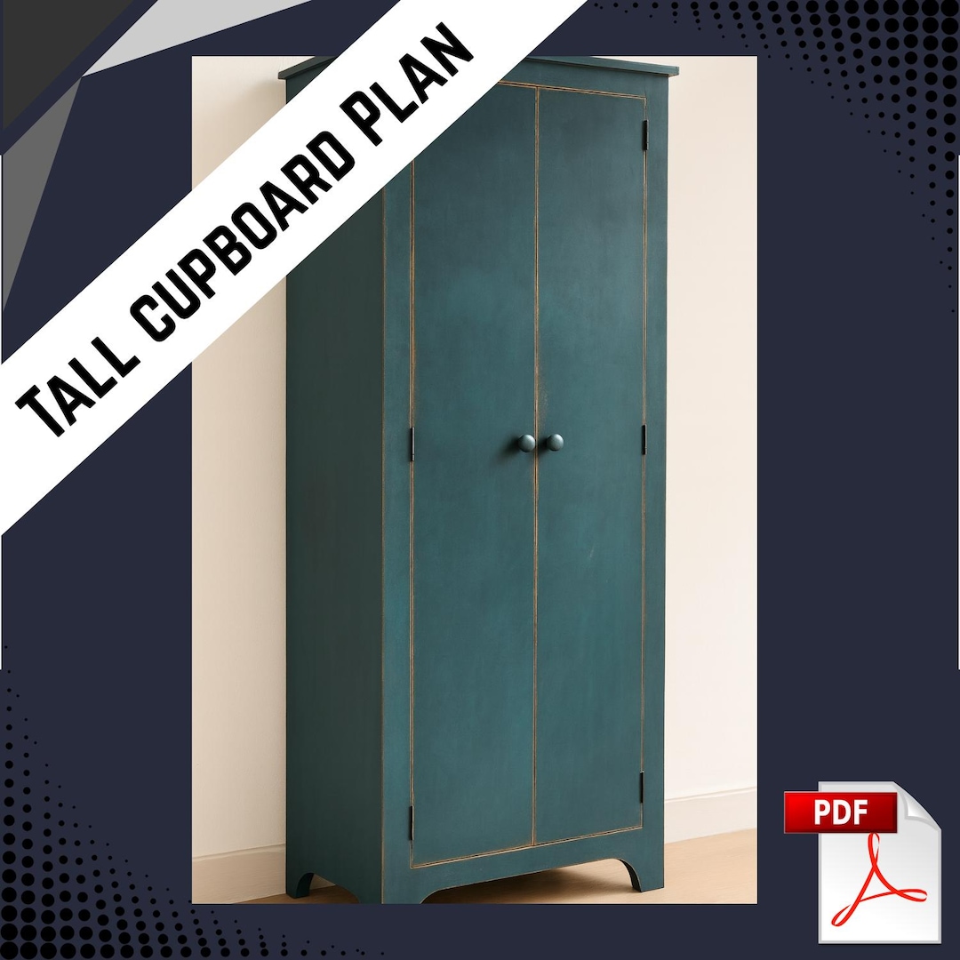 Tall Cupboard Plan PDF | DIY Wooden Storage Cabinet | Woodworking ...