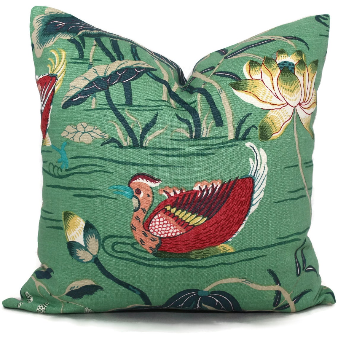 Jade Lotus Garden Decorative Pillow Cover 18x18 20x20 22x22 - Etsy