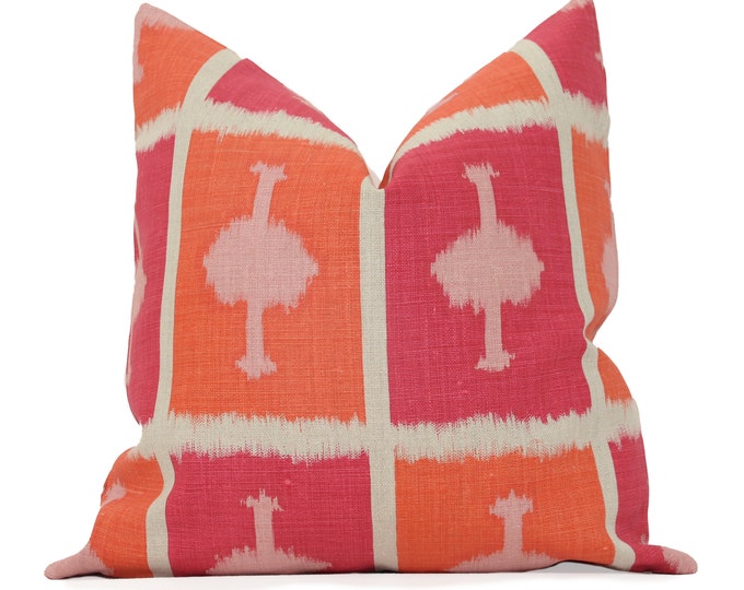 Christopher Farr Ozone Pink and Orange Decorative Pillow Covers 12x16 ...