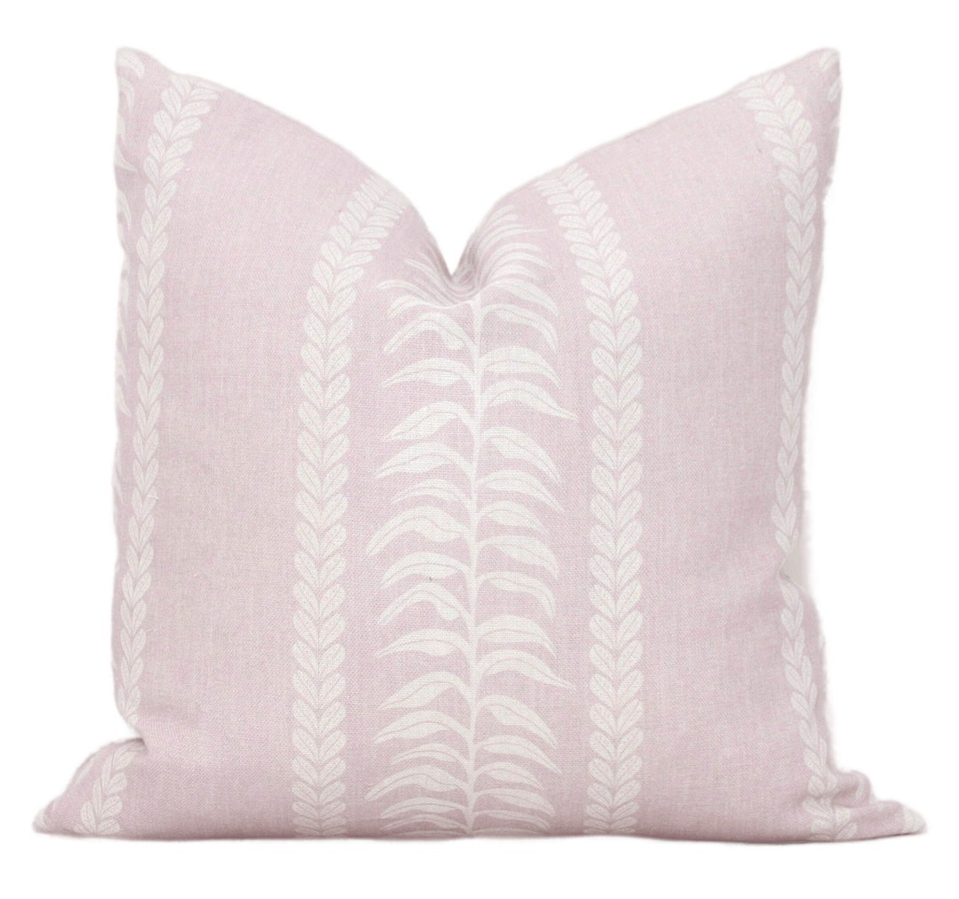 Lavender Trailing Vine Linen Decorative Pillow Cover, Throw Pillow ...