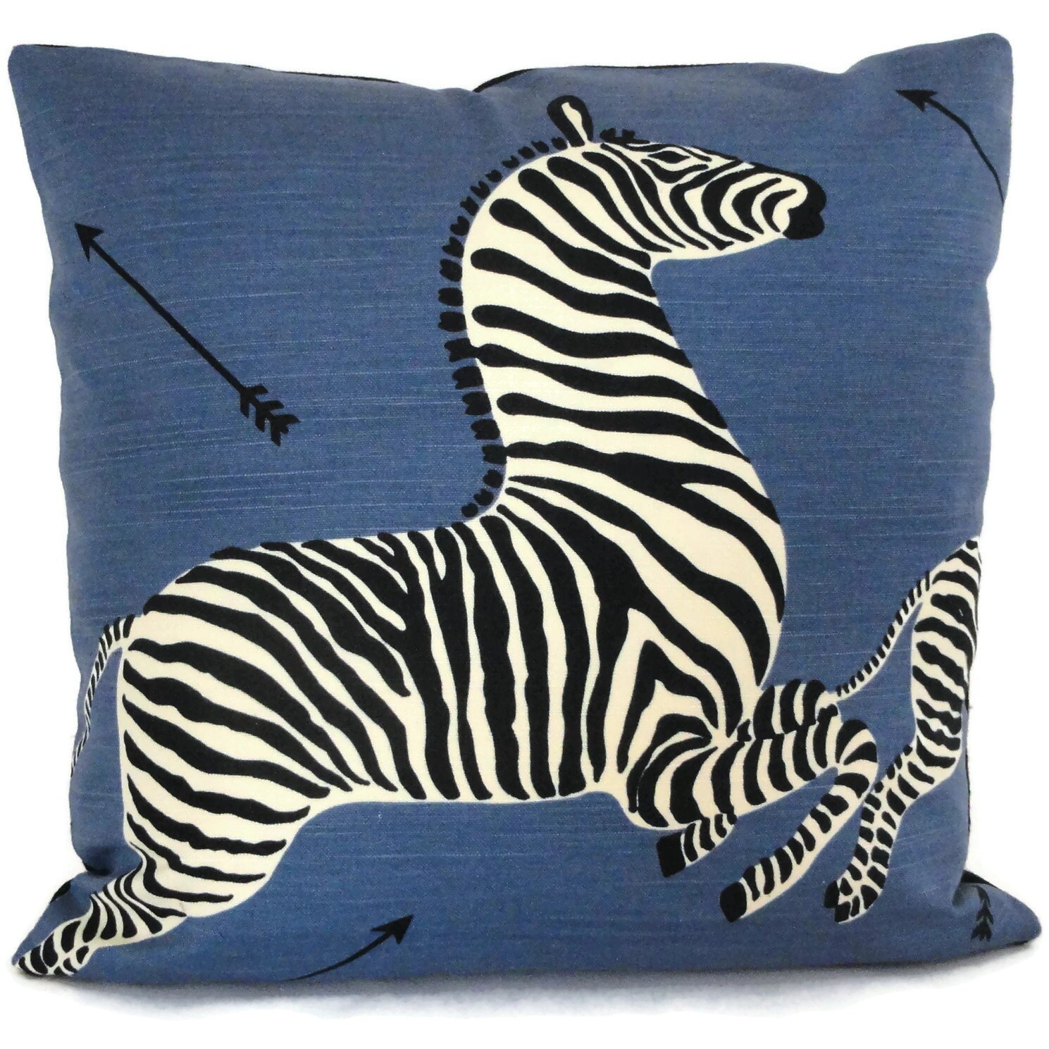 Blue Scalamandre Zebra Decorative Pillow Cover Square Euro - Etsy