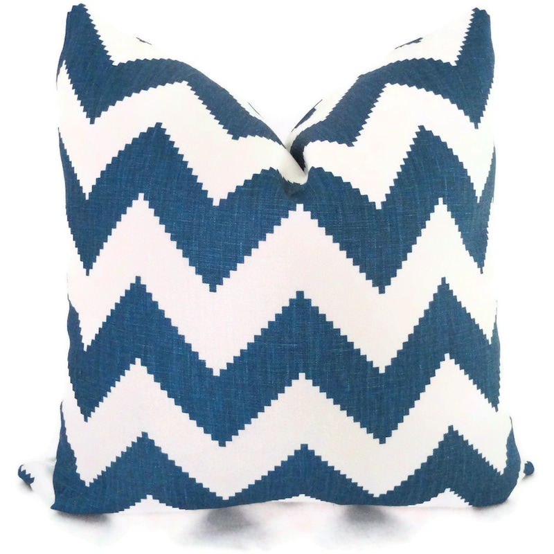 Blue Chevron Pillow - Etsy