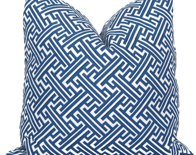 Trellis Cobalt Blue Decorative Pillow Cover, Square, Eurosham or Lumbar ...