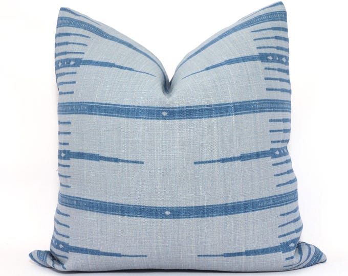 Peter Dunham Mist Blue Tangiers Decorative Pillow Cover 18x18, 20x20 ...