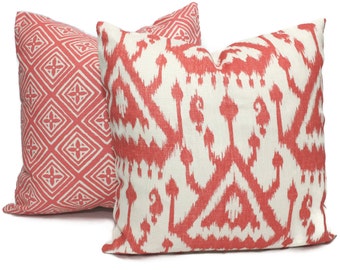 Coral Ikat | Etsy