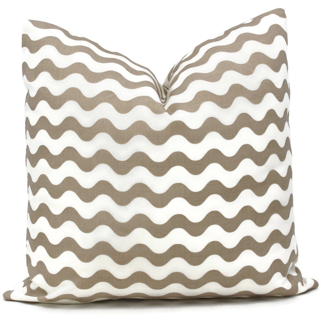 Schumacher Studio Bon Indoor Outdoor Sand Ric Rac Pillow Cover, Square ...