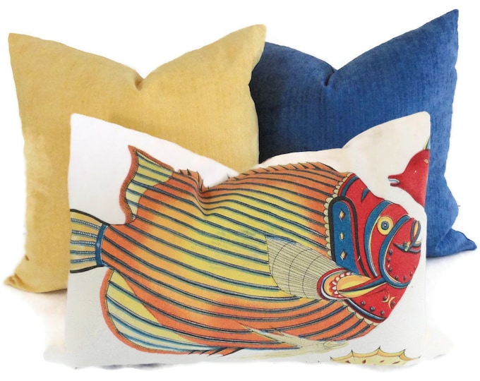 Colorful Tropical Fish Decorative Pillow Cover 12x18 Lumbar - Etsy