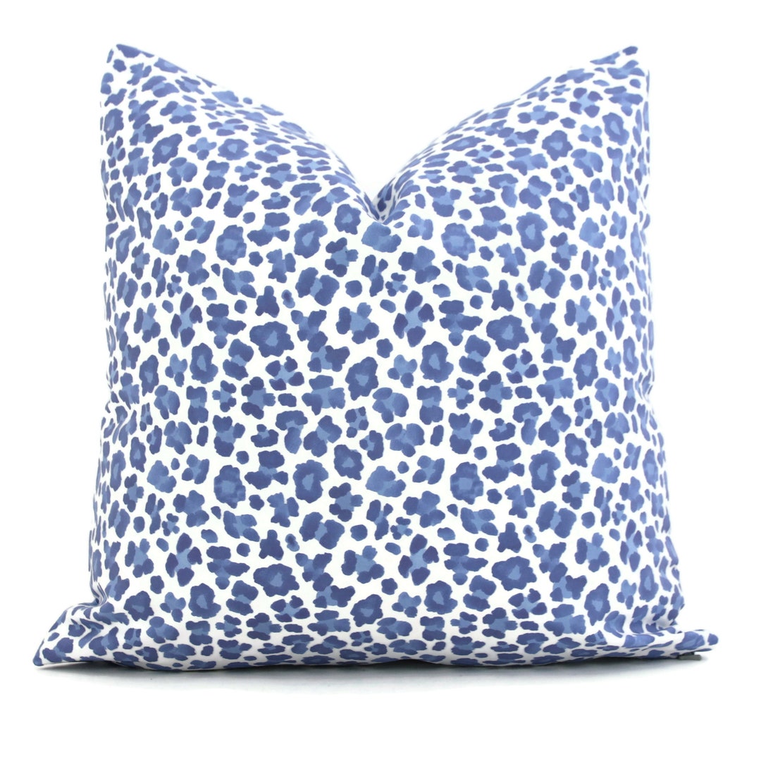 Periwinkle Blue Leopard Decorative Pillow Cover, Throw Pillow, Accent ...