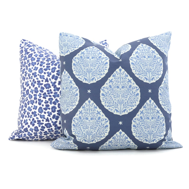 Periwinkle Blue Leopard Decorative Pillow Cover Throw Pillow - Etsy