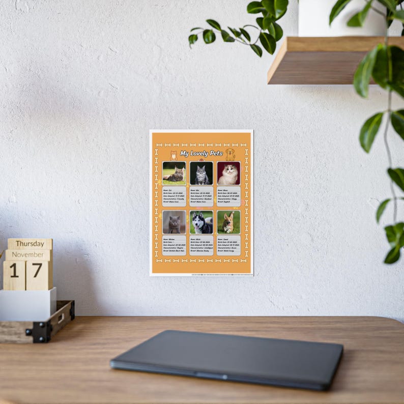 Personalized Pet Biography Poster: Custom Pet Profile Wall Art - Etsy