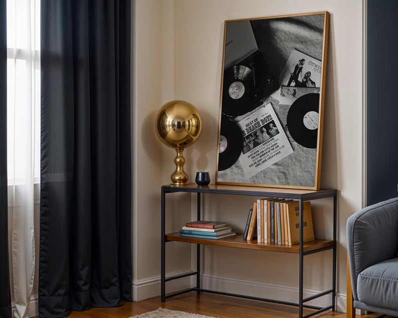 Designer Wall Art | Vinyl Record Player Photography | Black & White ...