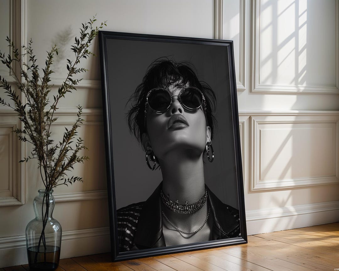 Edgy Woman With Spiky Hair & Shades | Dark Fashion Portrait ...