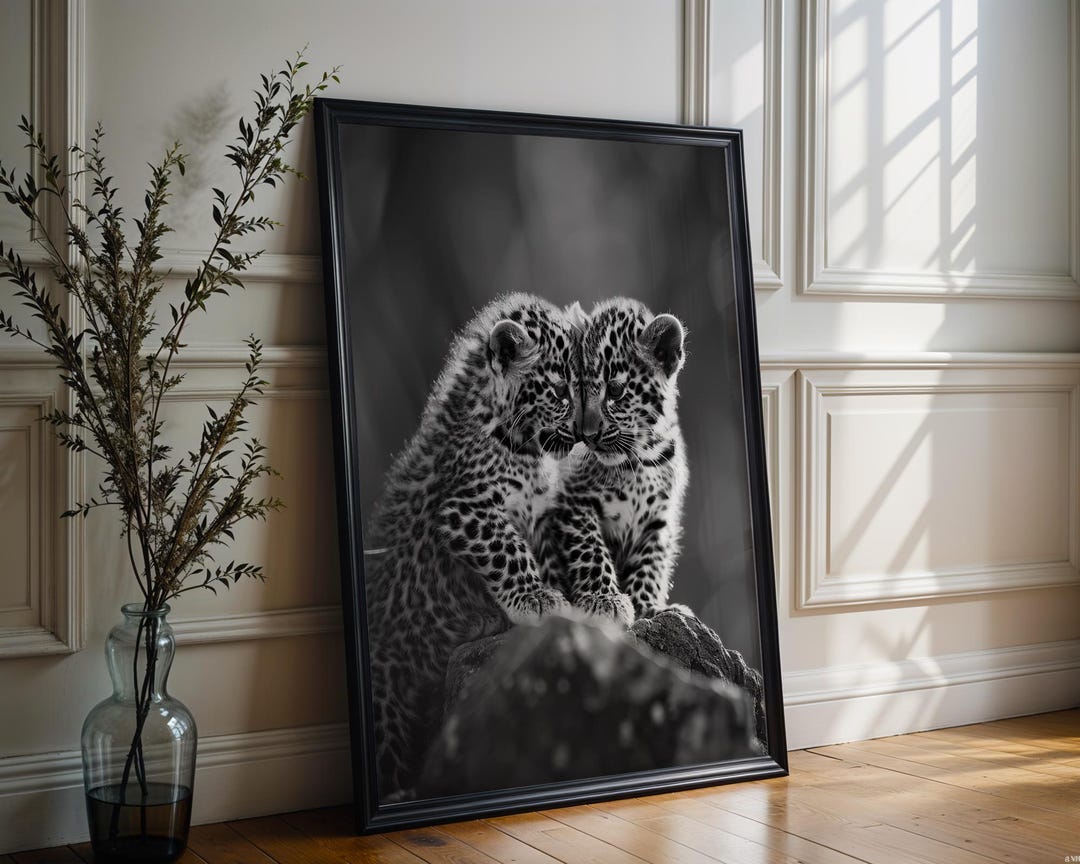 Leopard Twins Fine Art Print · Black and White Safari Photography ...