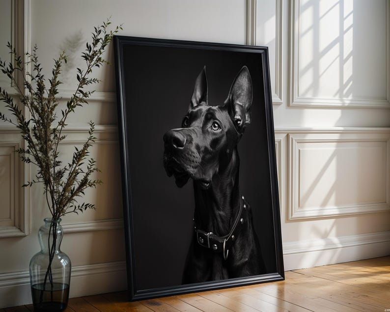 Dog Photography Dramatic Doberman Portrait Art Print | Modern Pet Wall ...