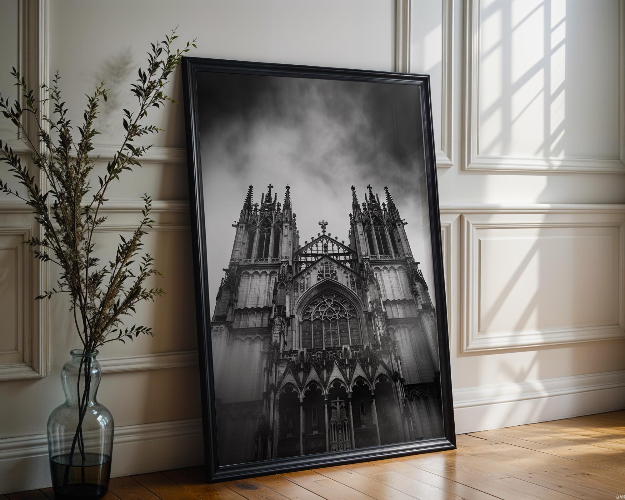 World Landmark | Gothic Cathedral Black and White Photography Print ...