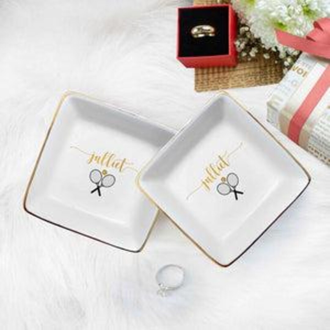 Custom Tennis Jewelry Dish, Personalized Tennis Trinket Dish, Tennis ...