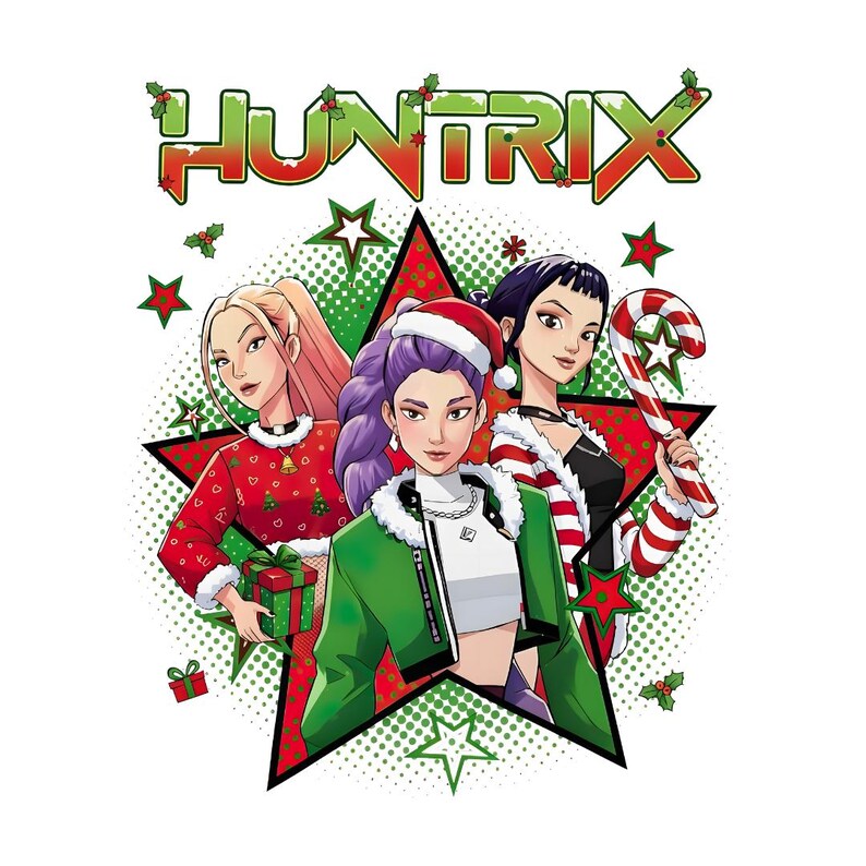 Huntrix Christmas PNG, Kpop Demon Hunters Xmas Bundle, Anime Derpy ...