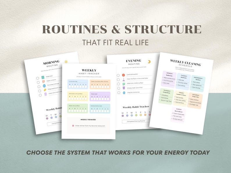 ADHD Cleaning Planner Bundle Printable, Cleaning Checklist & Schedule ...