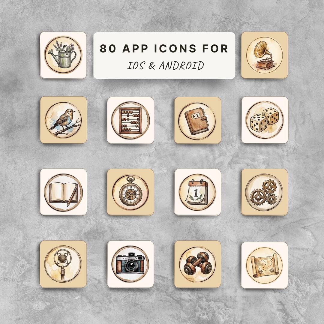 Cottagecore App Symbole | 80 Aquarell Icons für iPhone & Android - Etsy.de