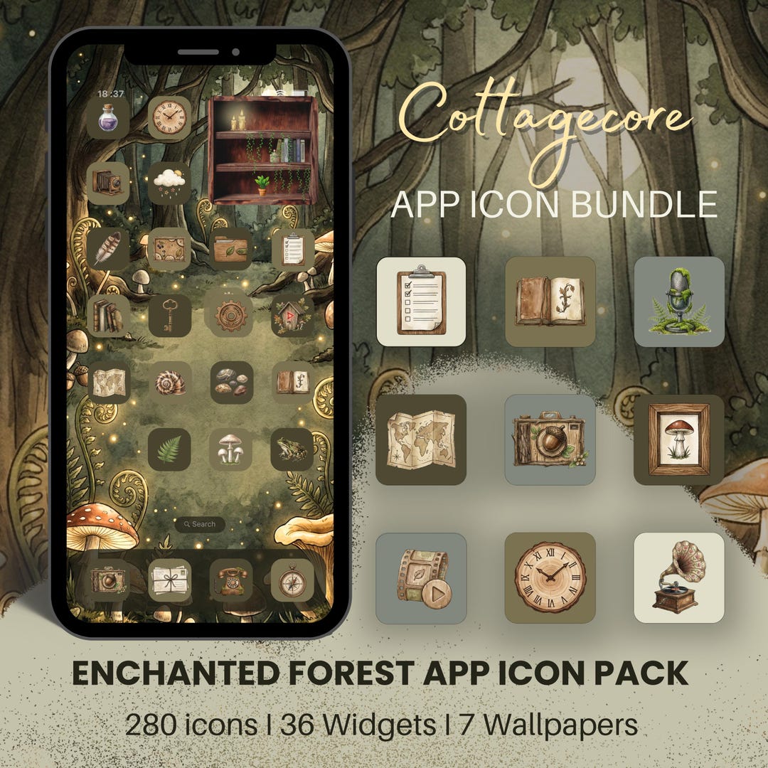 Cottagecore App Icon Pack and Phone Wallpaper for Ios 18 and Android - Etsy