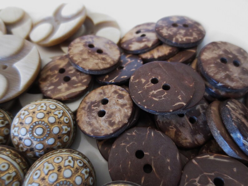 Bulk Buttons Assortment Boho Rustic Mix Brown Neutral 125 | Etsy
