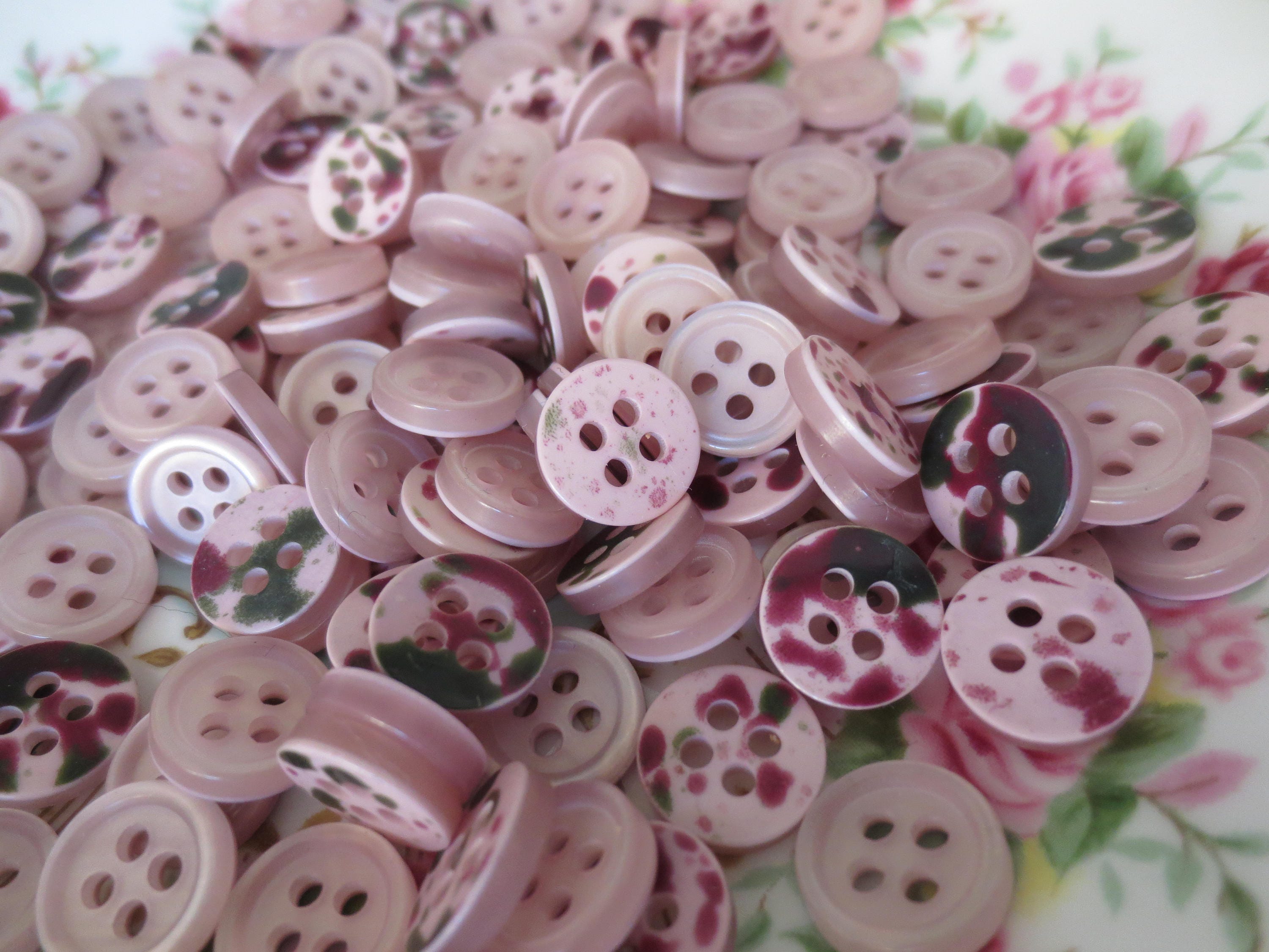 3/8 Baby Pink Buttons Pearl Pastel Bulk Lot Small 4 Hole 100 Pieces - Etsy